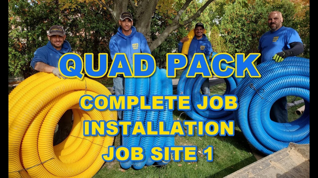 Quad Pack French Drain Roof Runoff System Combine DIY How To - YouTube