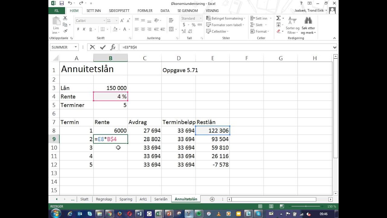 Annuitetslån matematikk 1P - YouTube