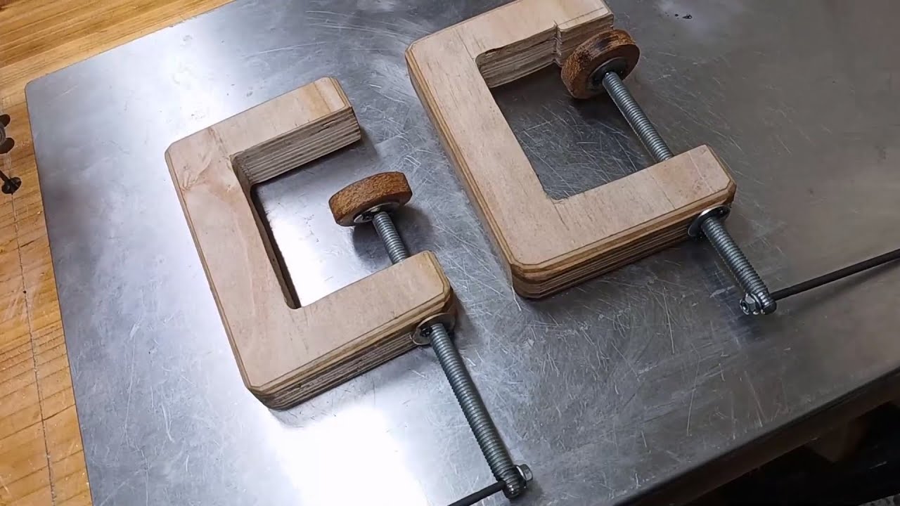 making wood clamp, c clamp diy, 나무 클램프 c 클램프 - YouTube