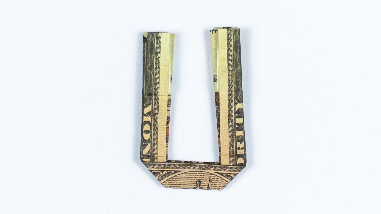 Money Origami Alphabet Letter U 🤩 COMPLETE Dollar Alphabet - YouTube