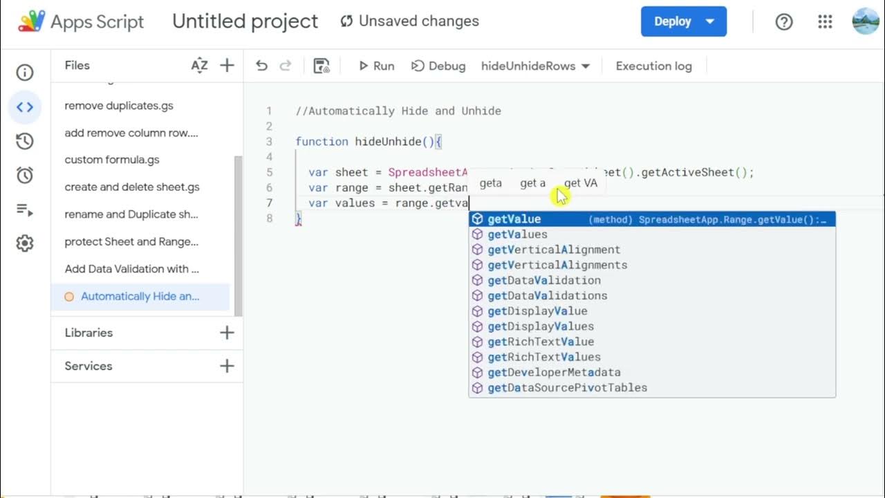Google Apps Script Course #31: Hide & Unhide Rows Automatically! - YouTube