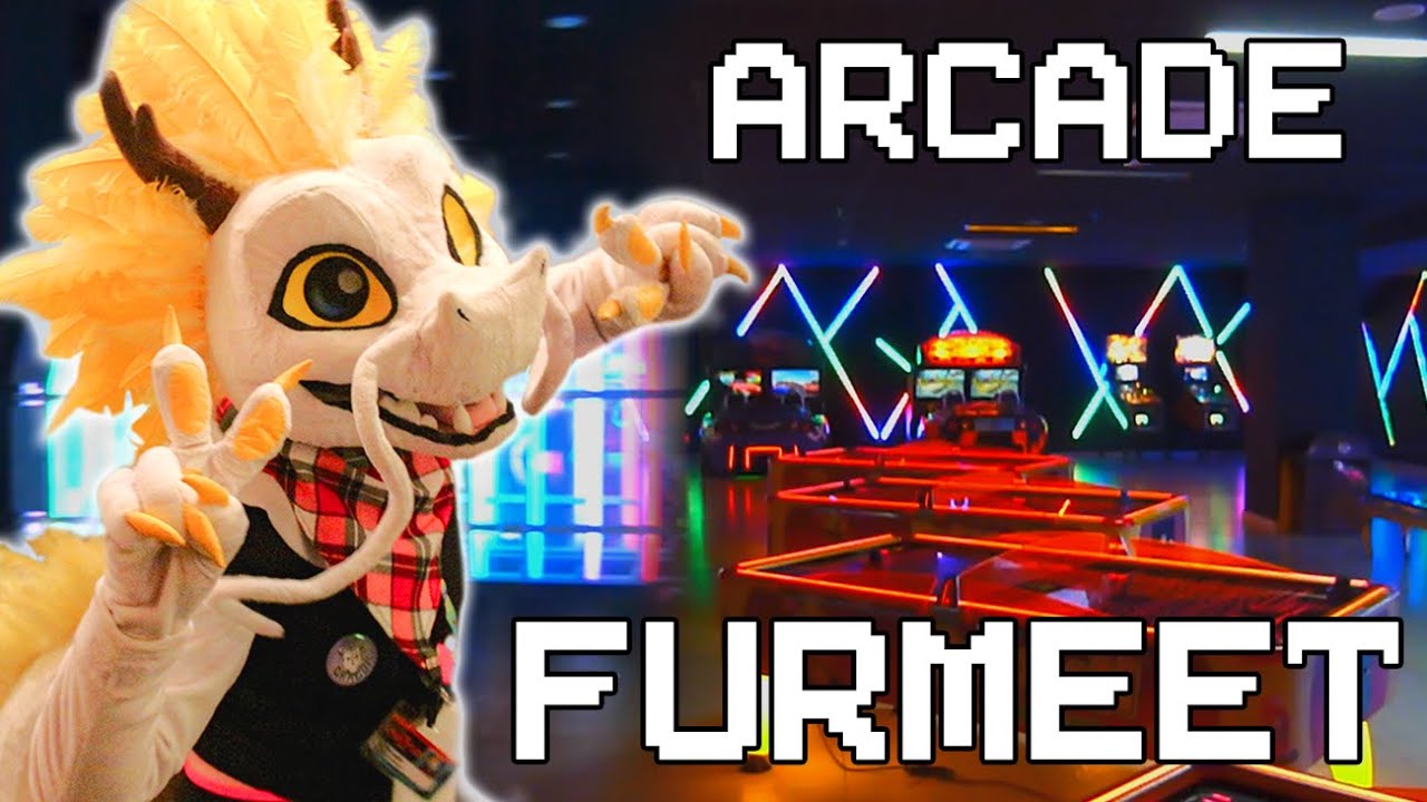 Furry Meet in an ARCADE! - T-Rex Furplayer Event - YouTube