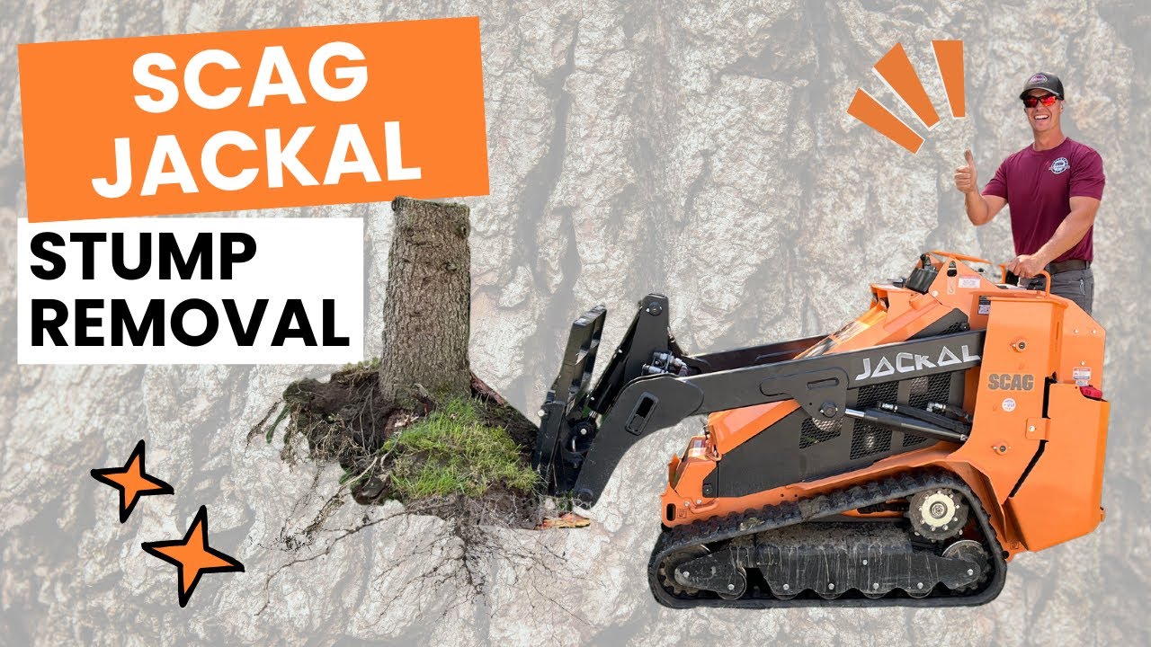 STUMP REMOVAL with Scag Jackal Mini Skid Steer - Using Forks from Toro ...