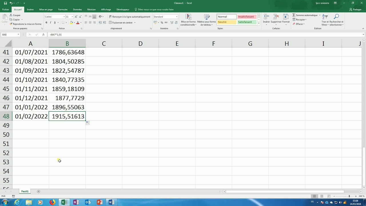 Suite geometrique avec tableur - YouTube