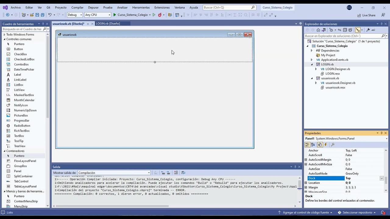 Diseñando Formulario en Visual Studio net - YouTube
