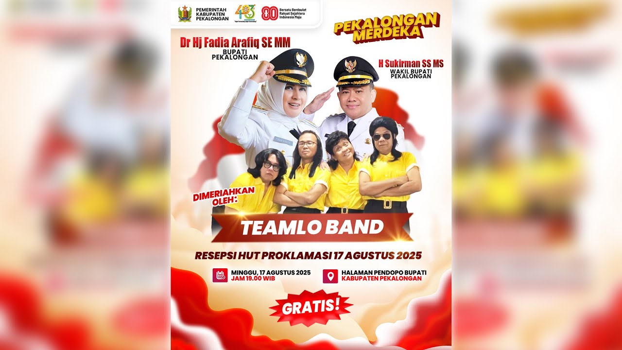 MERDEKA BERSAMA TERTAWA BERSAMA TEAMLO | HUT 80TH RI - PEKALONGAN - YouTube