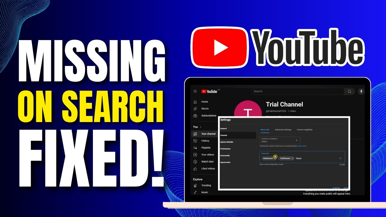 How to Fix YouTube Channel Not Showing Up in Search - 2024 - YouTube