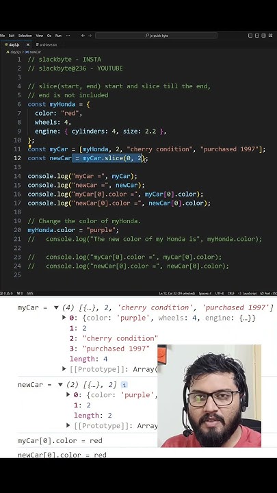 Javascript Interview Question Slice Function In Javascript Coding React Nodejs