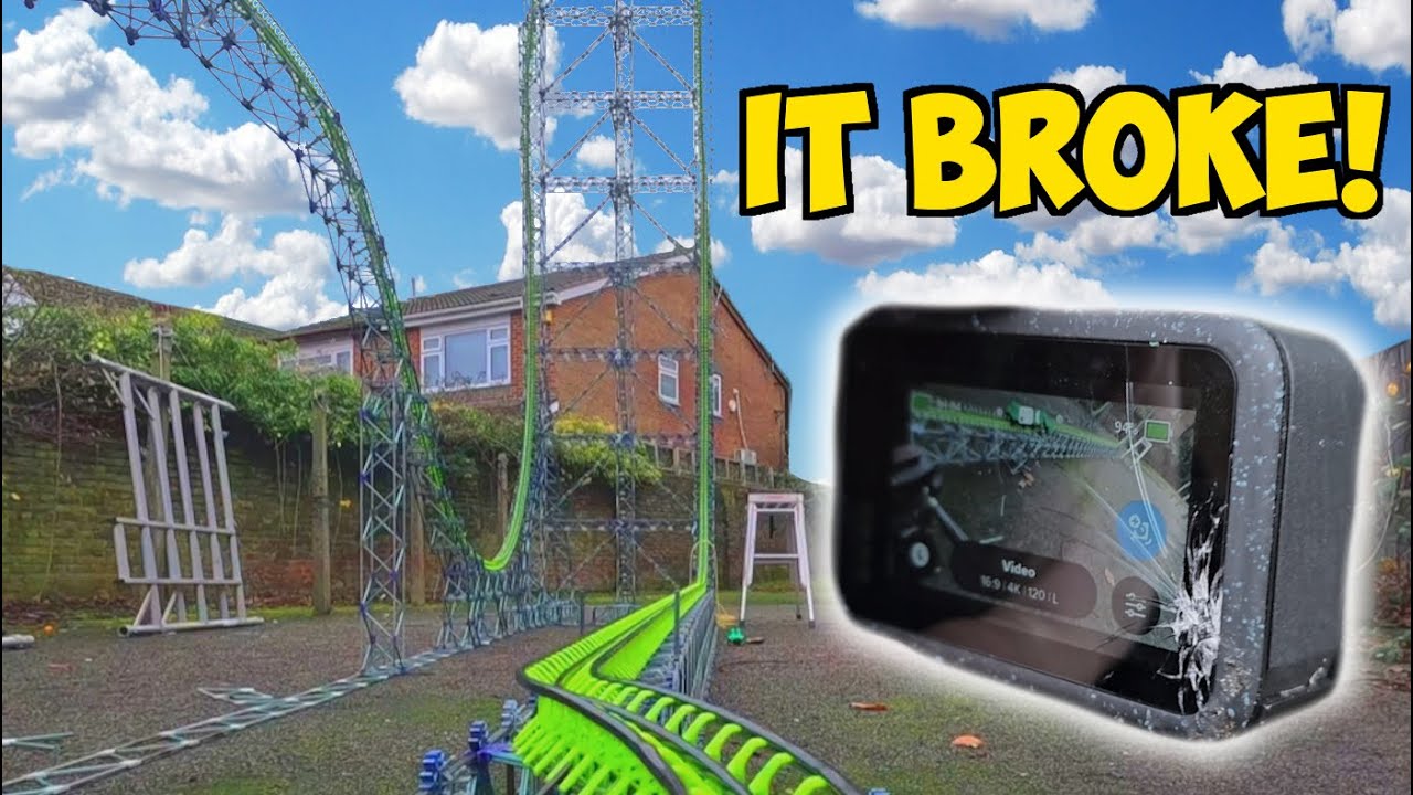 GoPro Falls of While Filming POV for 27ft Model Roller Coaster - YouTube