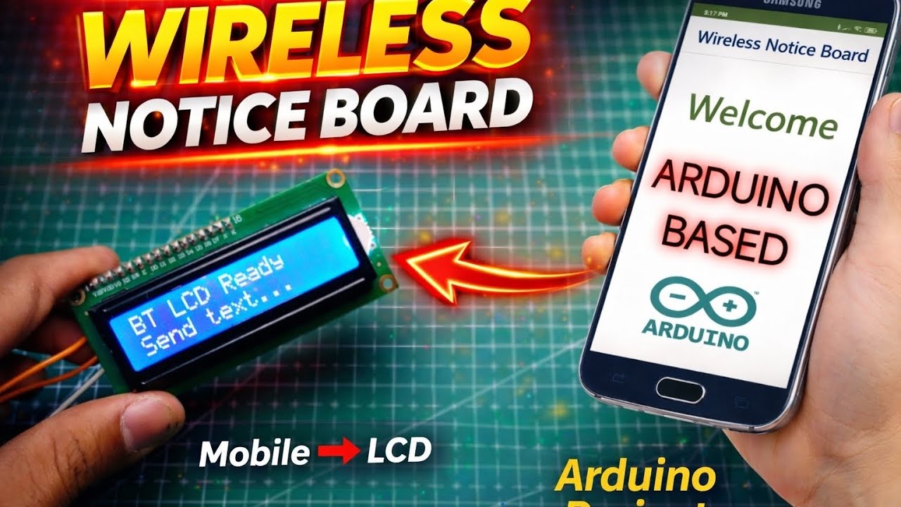 🔥 Wireless Notice Board Using Arduino | Mobile to LCD Display | Arduino ...