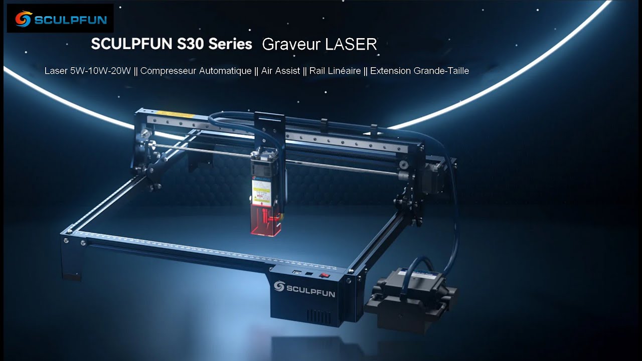 Graveur Laser Sculpfun S30 - Montage et essais de gravure et découpe - YouTube