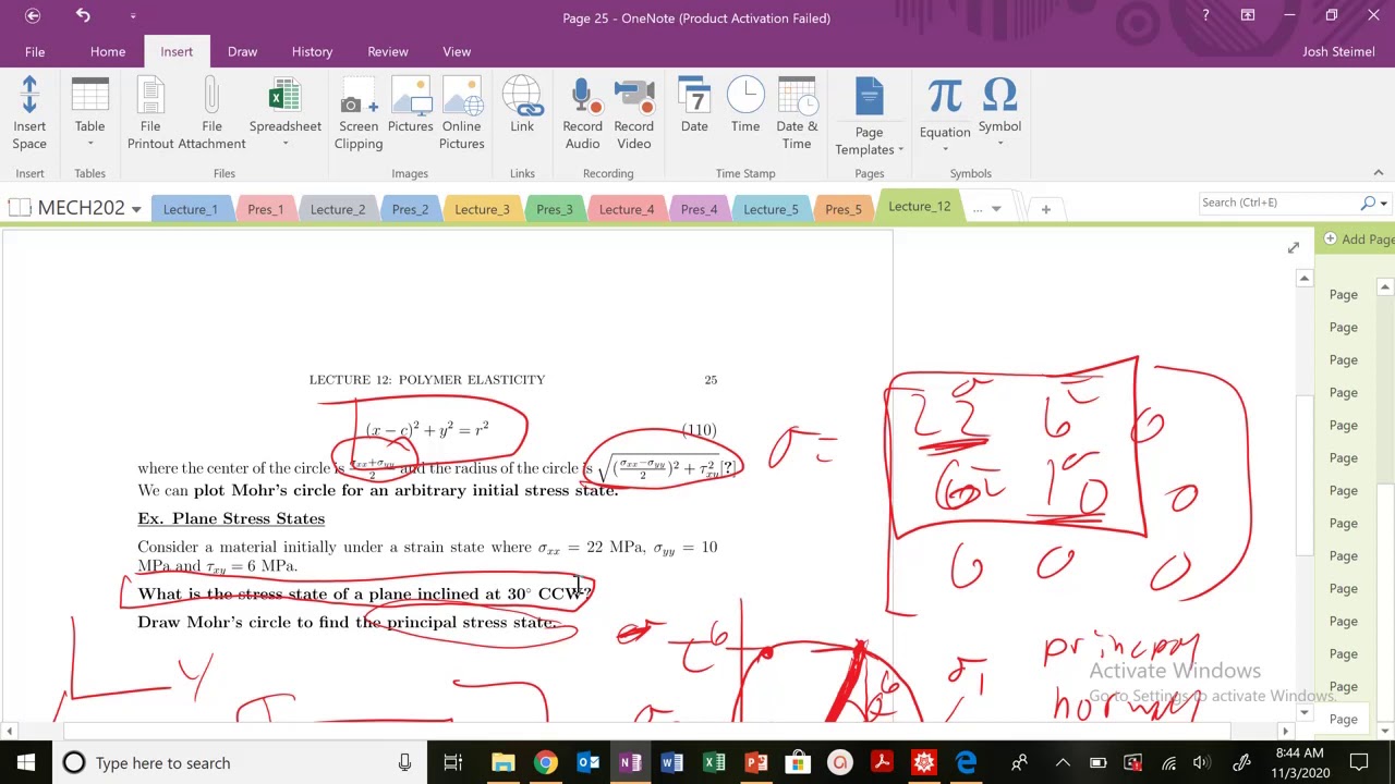 Lec 7: Finding Principal Stress States and Rotating Stress States Using ...