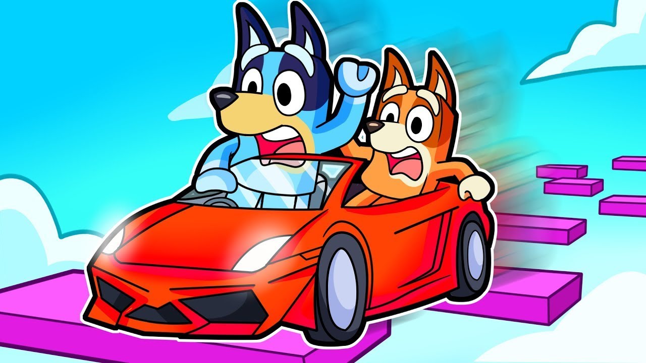 BLUEY AND BINGO COMPLETE THE IMPOSSIBLE OBBY in CAR! - YouTube