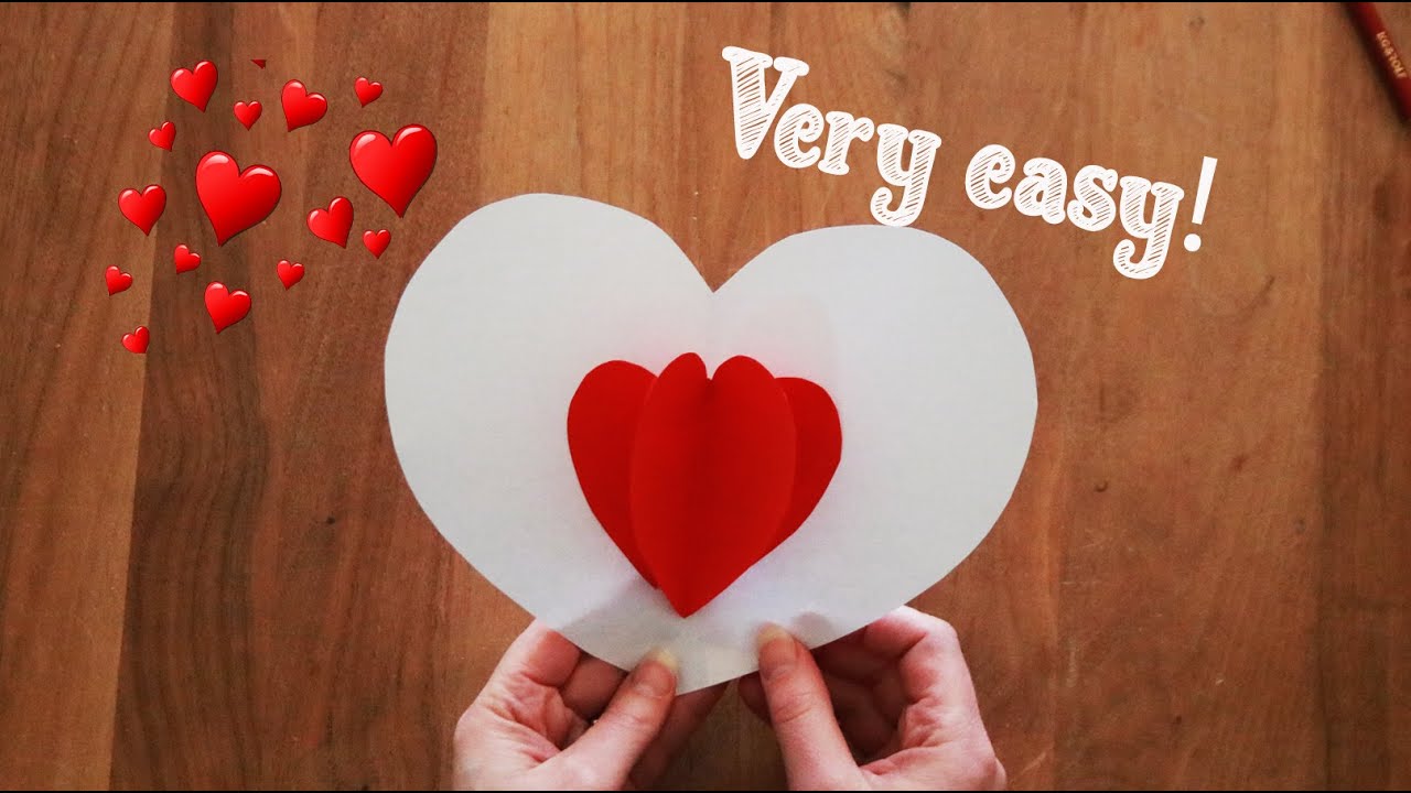 How to make a heart pop up cart ️ origami - very easy to make out of ...