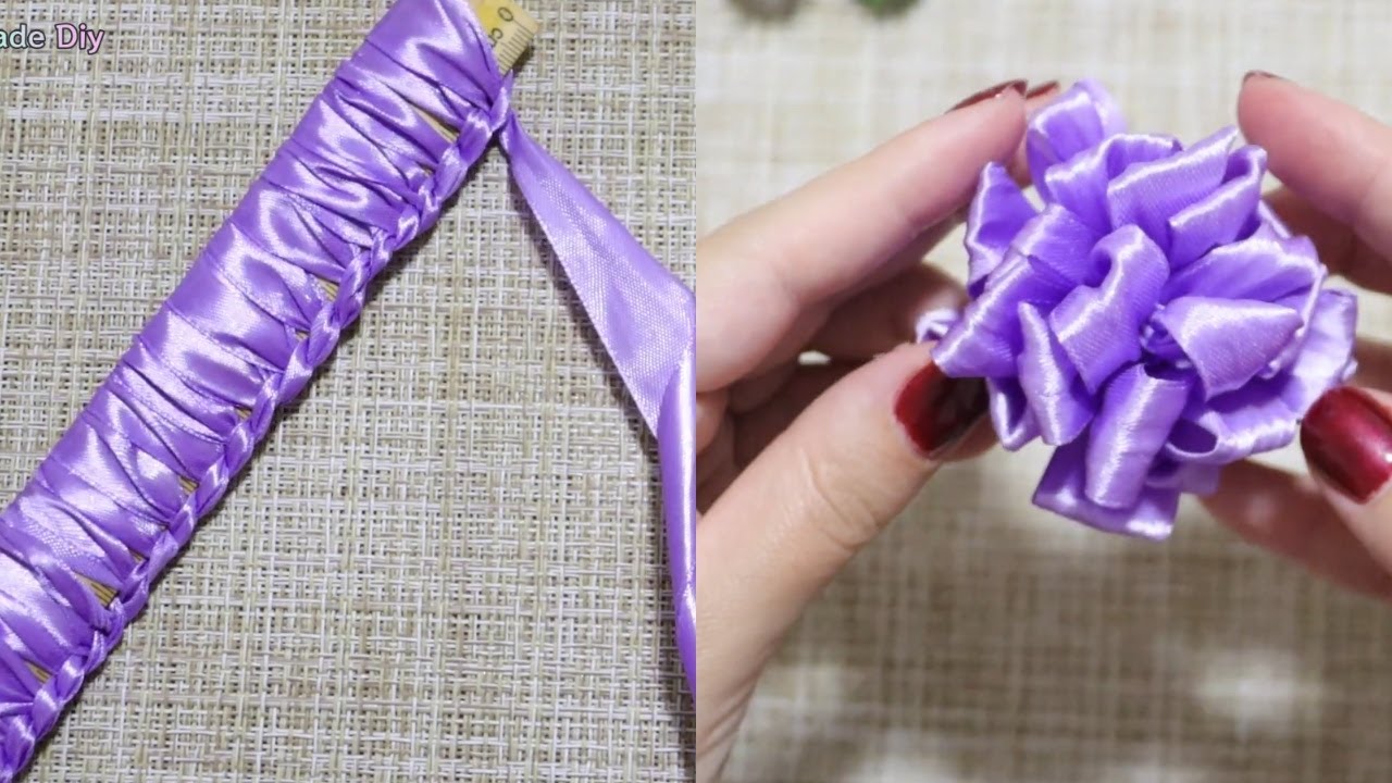 Como Hacer Flores De Liston Muy Facil Y Rapido-Handmade Diy - YouTube