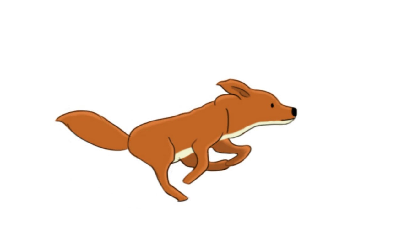 Fox running (2D Animation) - YouTube