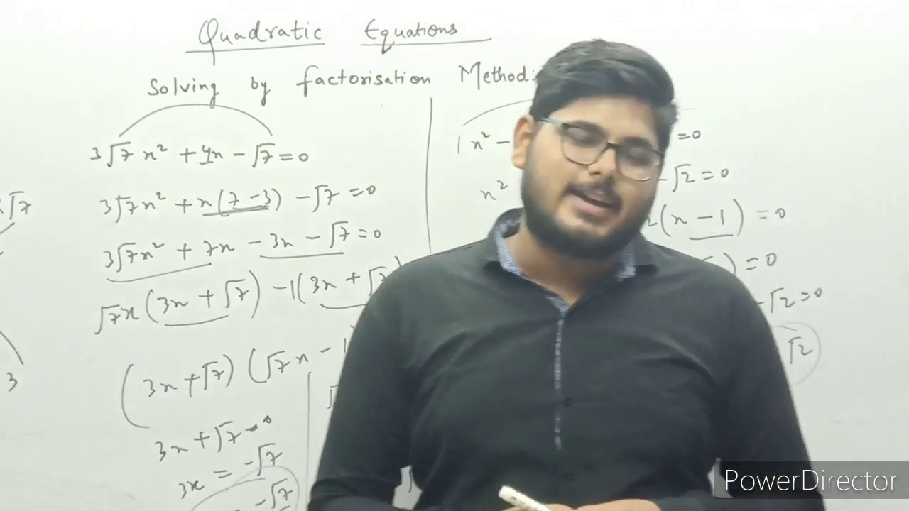 Solving Quadratic equation by factorisation method - YouTube
