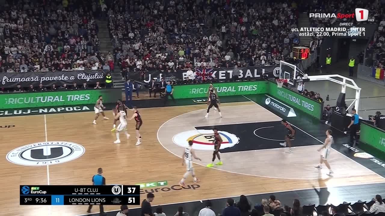Baschet, Eurocup. UBT Cluj - London Lions 79-91. Ardelenii ratează ...
