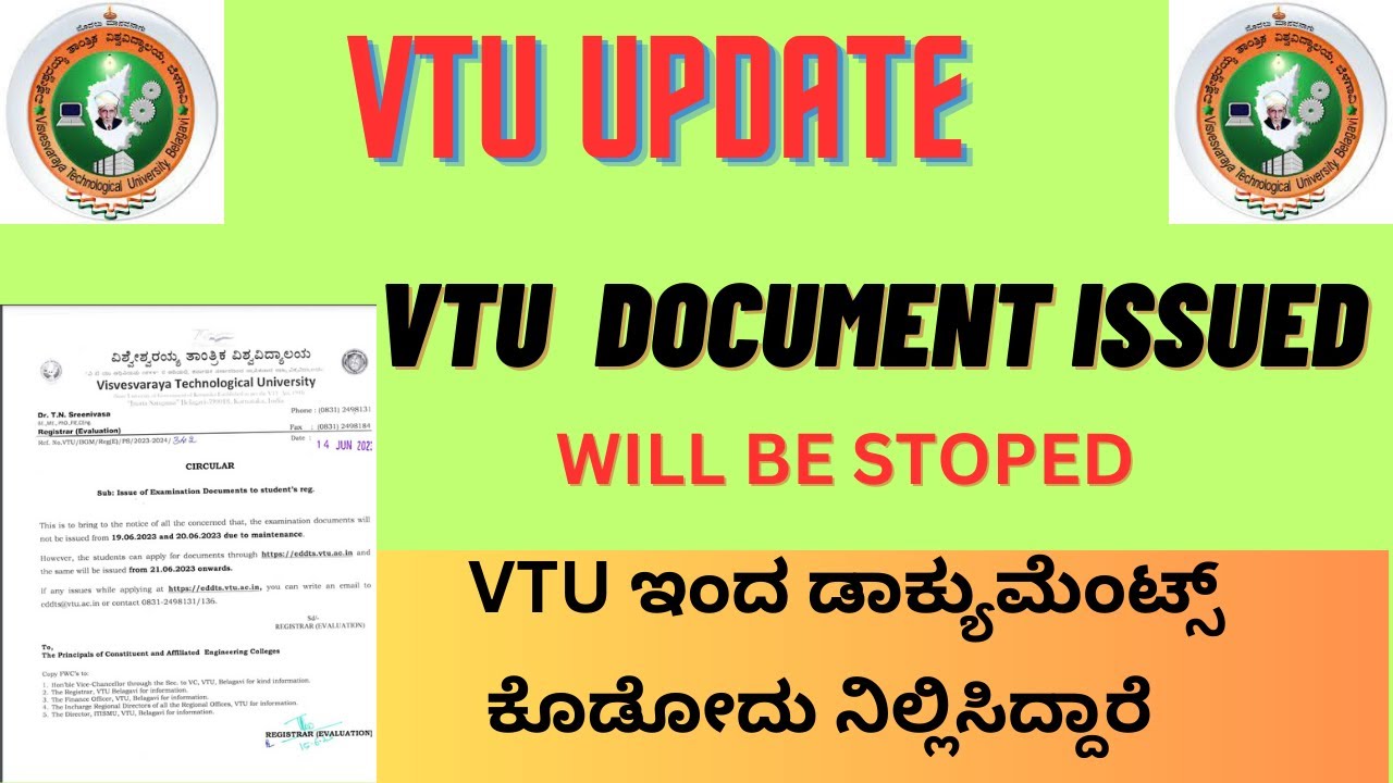 vtu update | vtu update june 15 | VTU stopped documents issue 2023 june ...