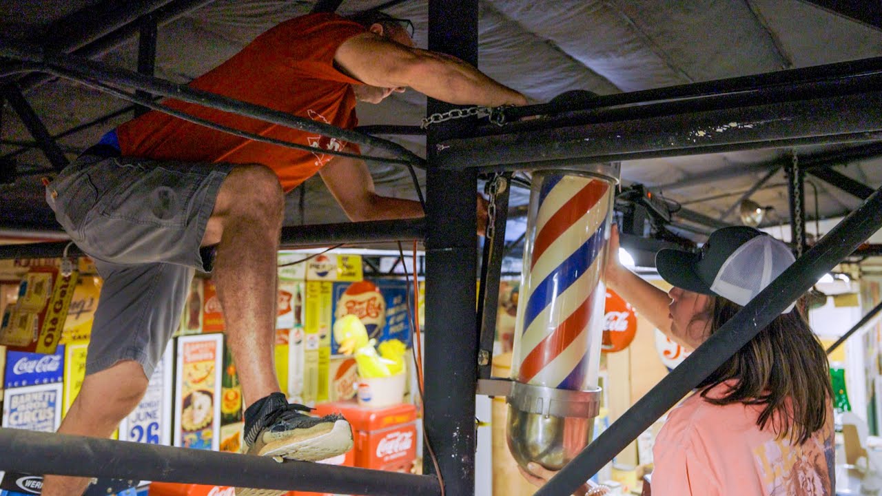 Mebane Auction Staff Decorate Auction House with Colorful Signs - YouTube