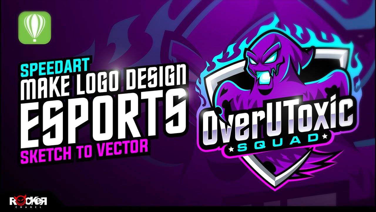 make LOGO DESIGN ESPORTS team from SKETCH to VECTOR - YouTube