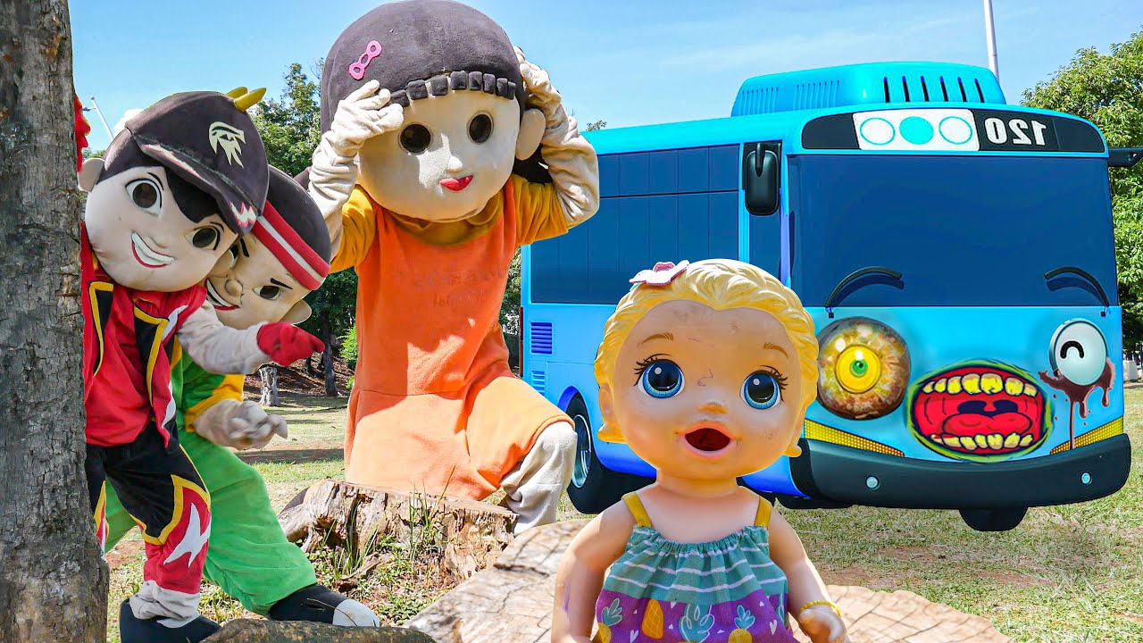 BADUT BOBOIBOY NEMU BAYI NANGIS DAN PENAMPAKAN HUANTU BUS TAYO!! BADUT ...