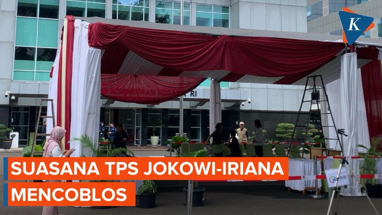 Suasana TPS 10 Gambir Tempat Jokowi dan Iriana Mencoblos - YouTube