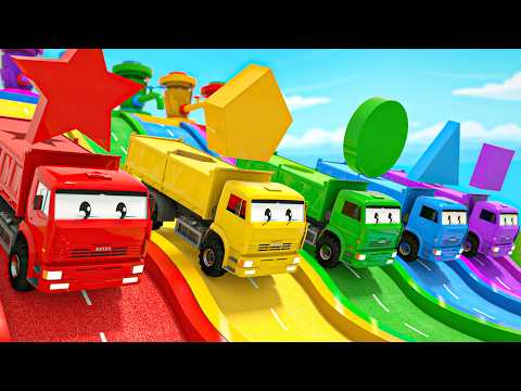 Colorful Trucks Learning Shapes for Kids 🌈🚚 Fun Educational Video for Children - Baby Nursery Rhymes