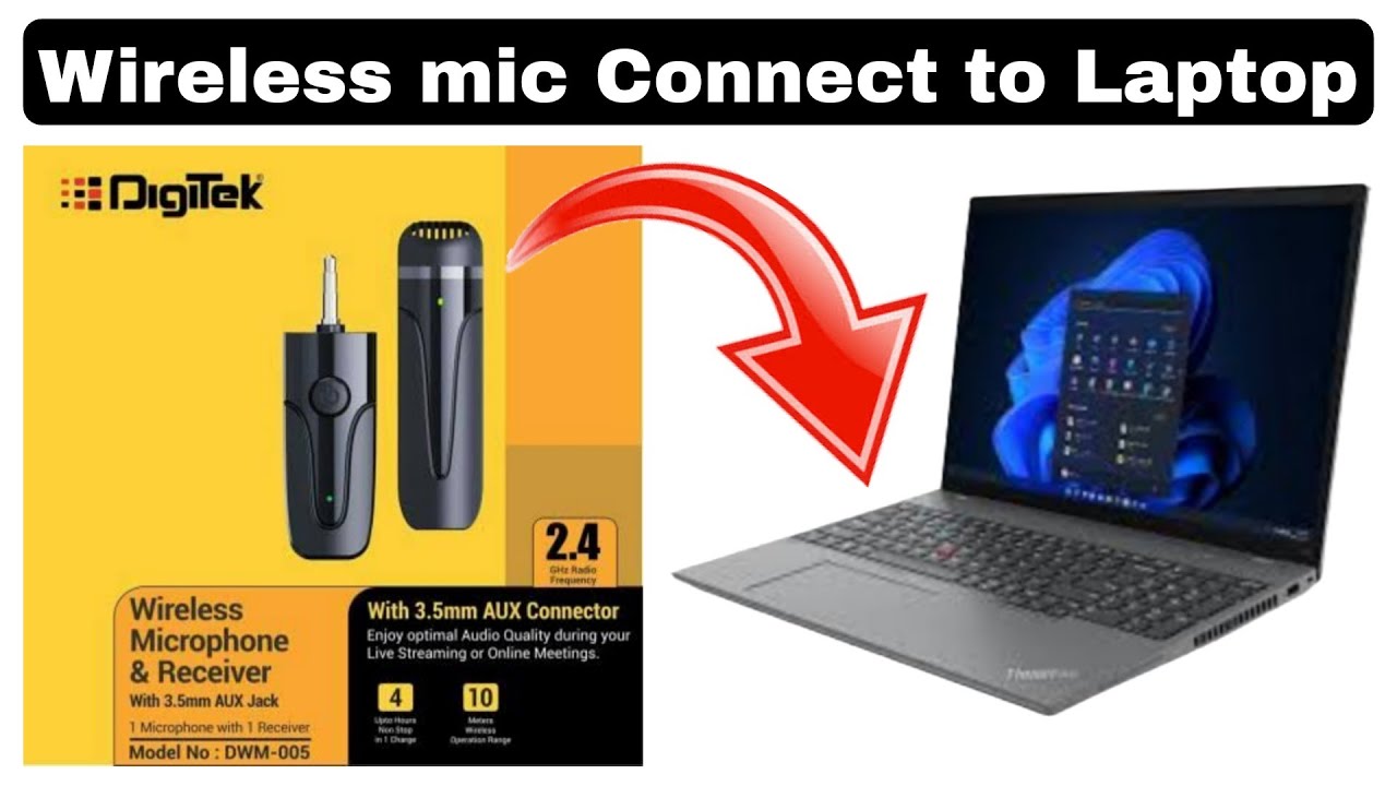 wireless mic kaise connect kare l digitek wireless mic ko laptop se ...