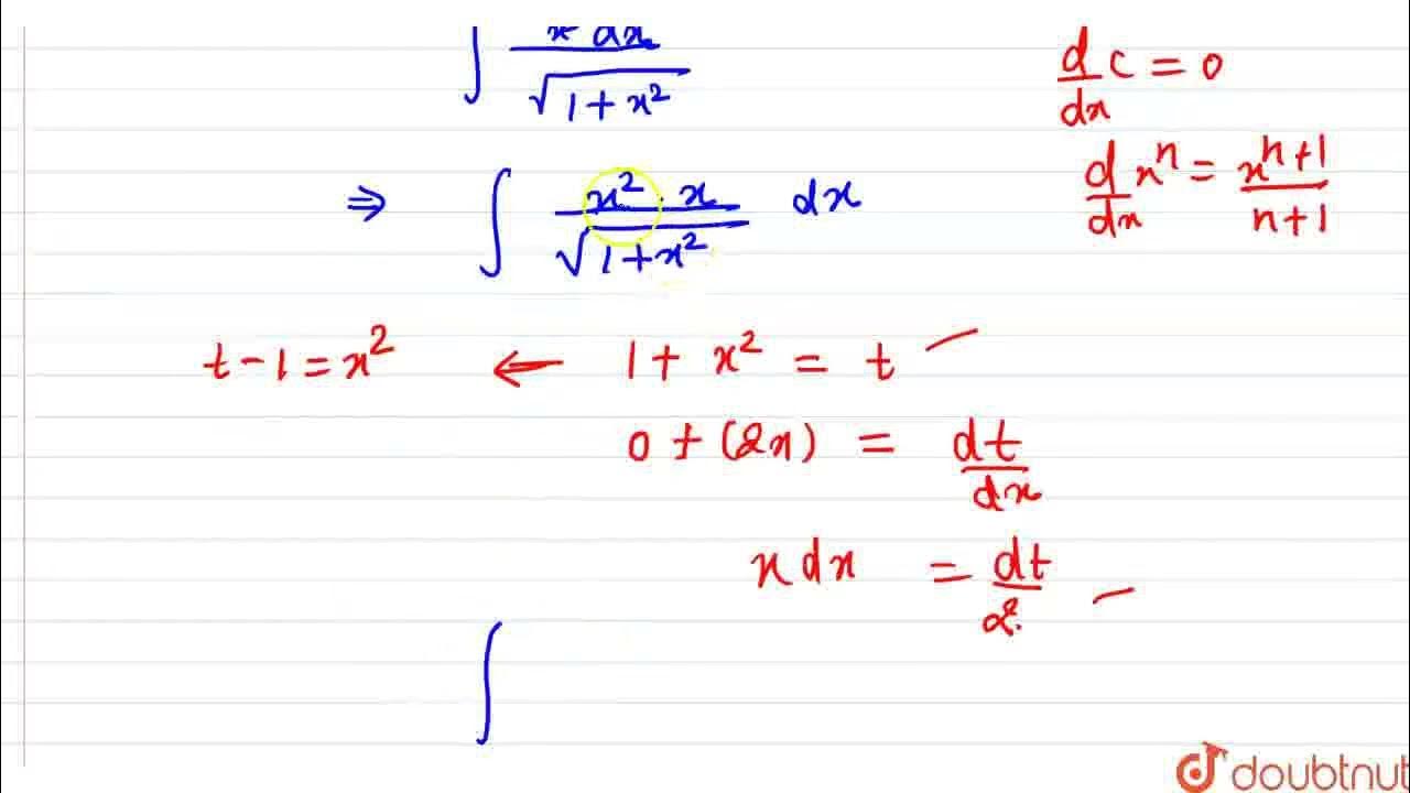 int(x^3dx)/(sqrt(1+x^2)) is equal to (A)1/3sqrt(1+x^2)(2+x^2)+C(B) 1 ...