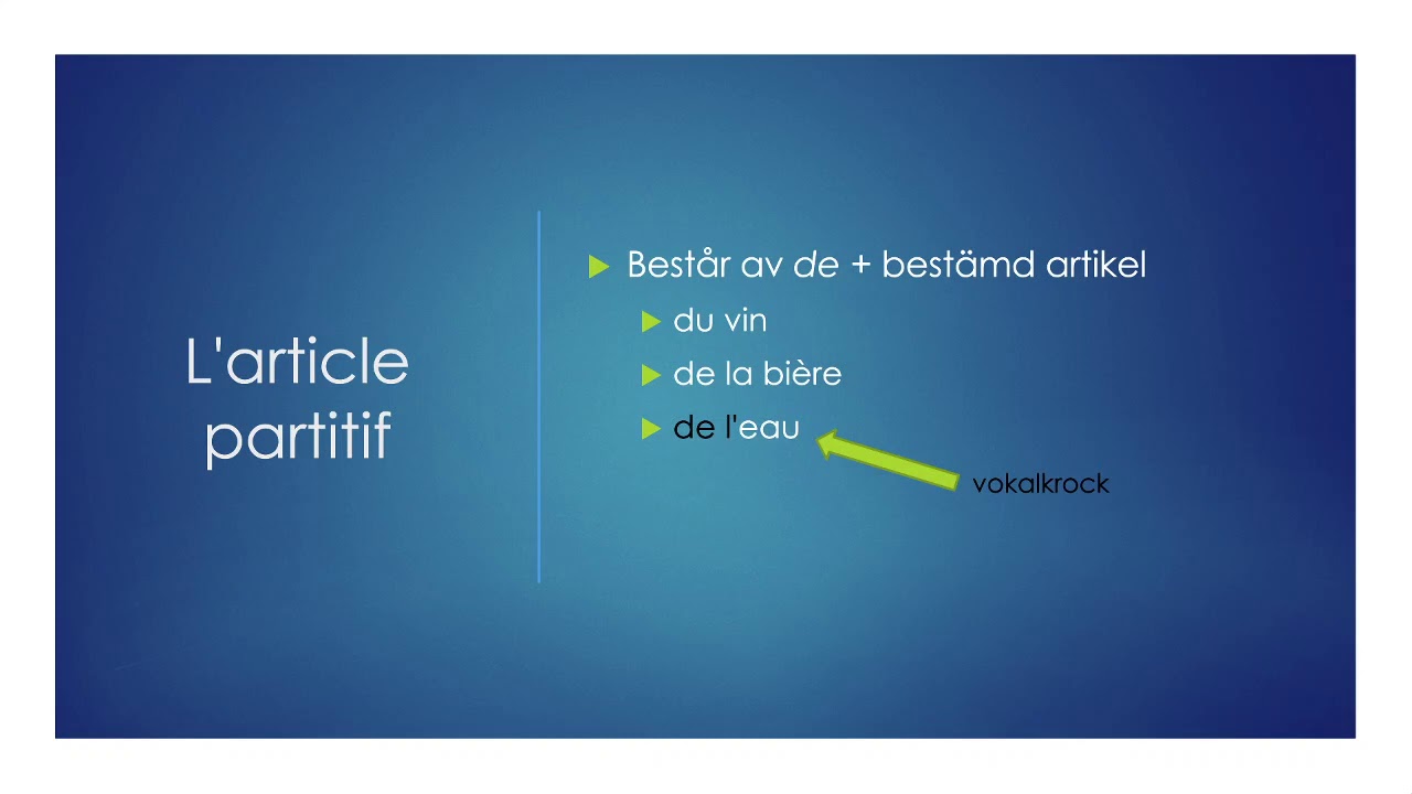 Partitiv artikel huvudregel - YouTube