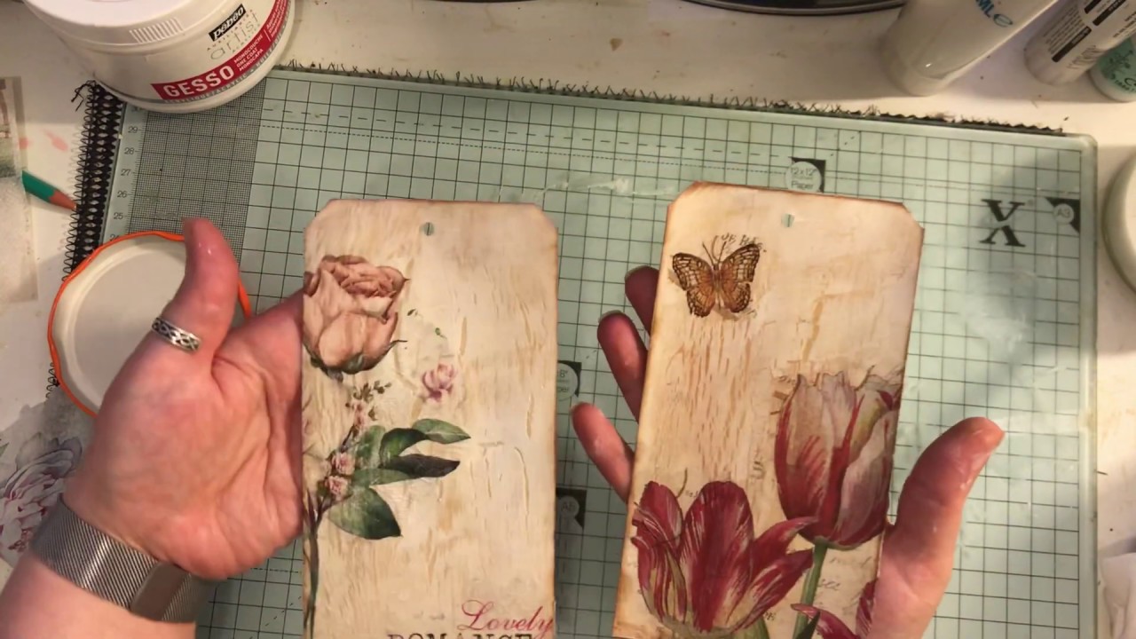 Lets make decoupaged crackle effect tags #crackleeffecttags # ...