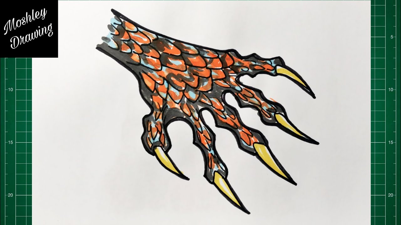 How to Draw a Dragon Claw - YouTube