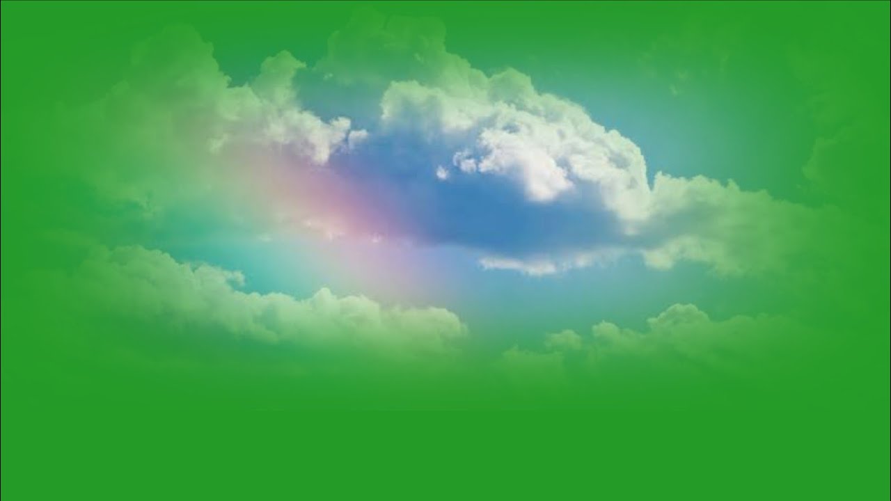 Blue sky clouds green screen background | Green screen background ...