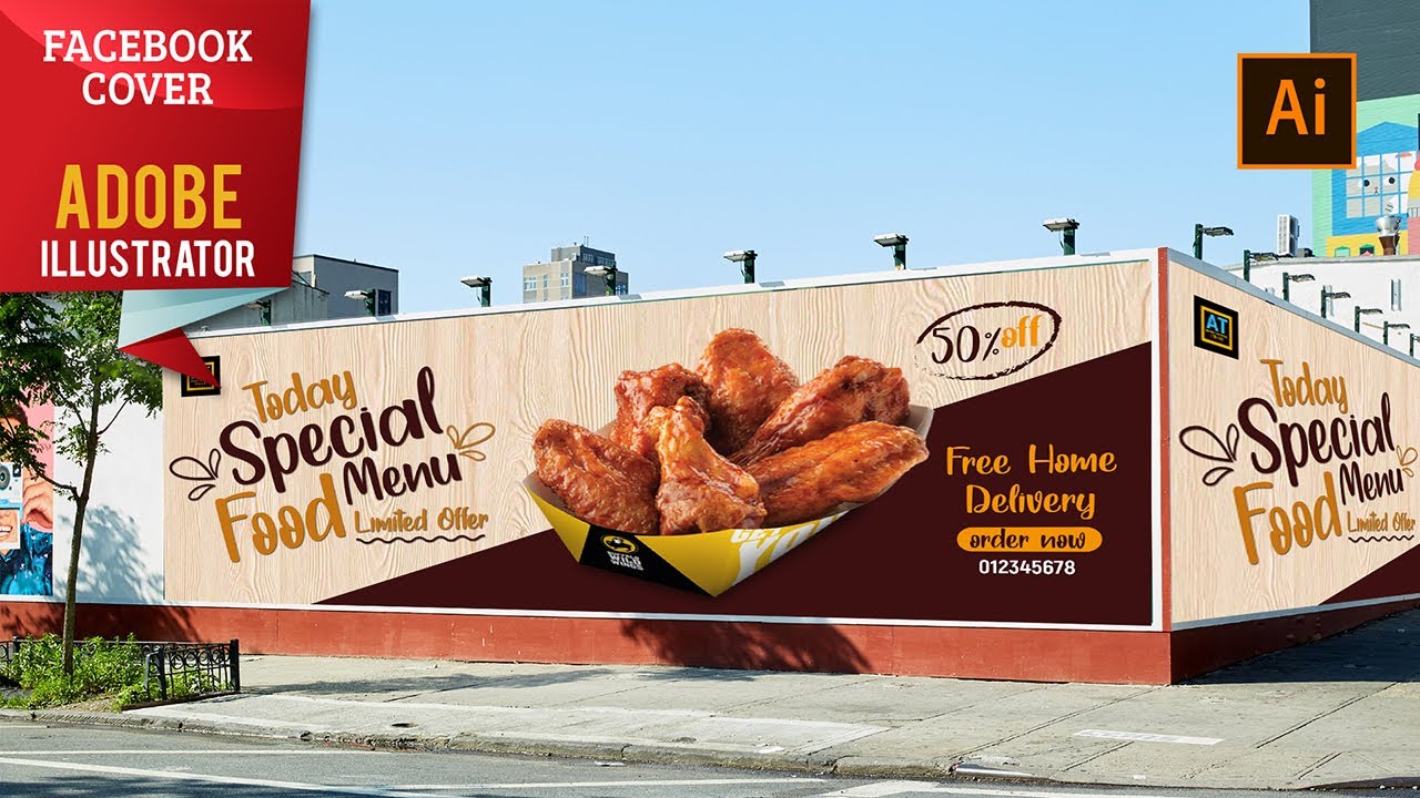 How To Make Food menu and restaurant facebook cover Design | Adobe ...