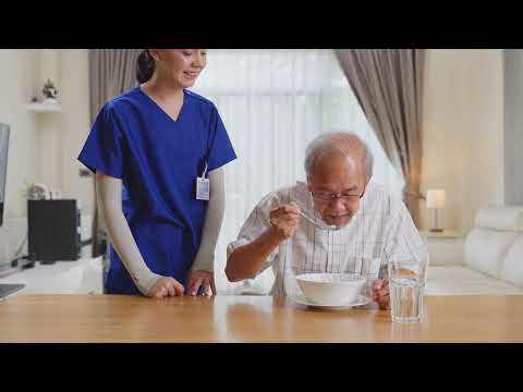 asian young woman nurse taking care of disabled
