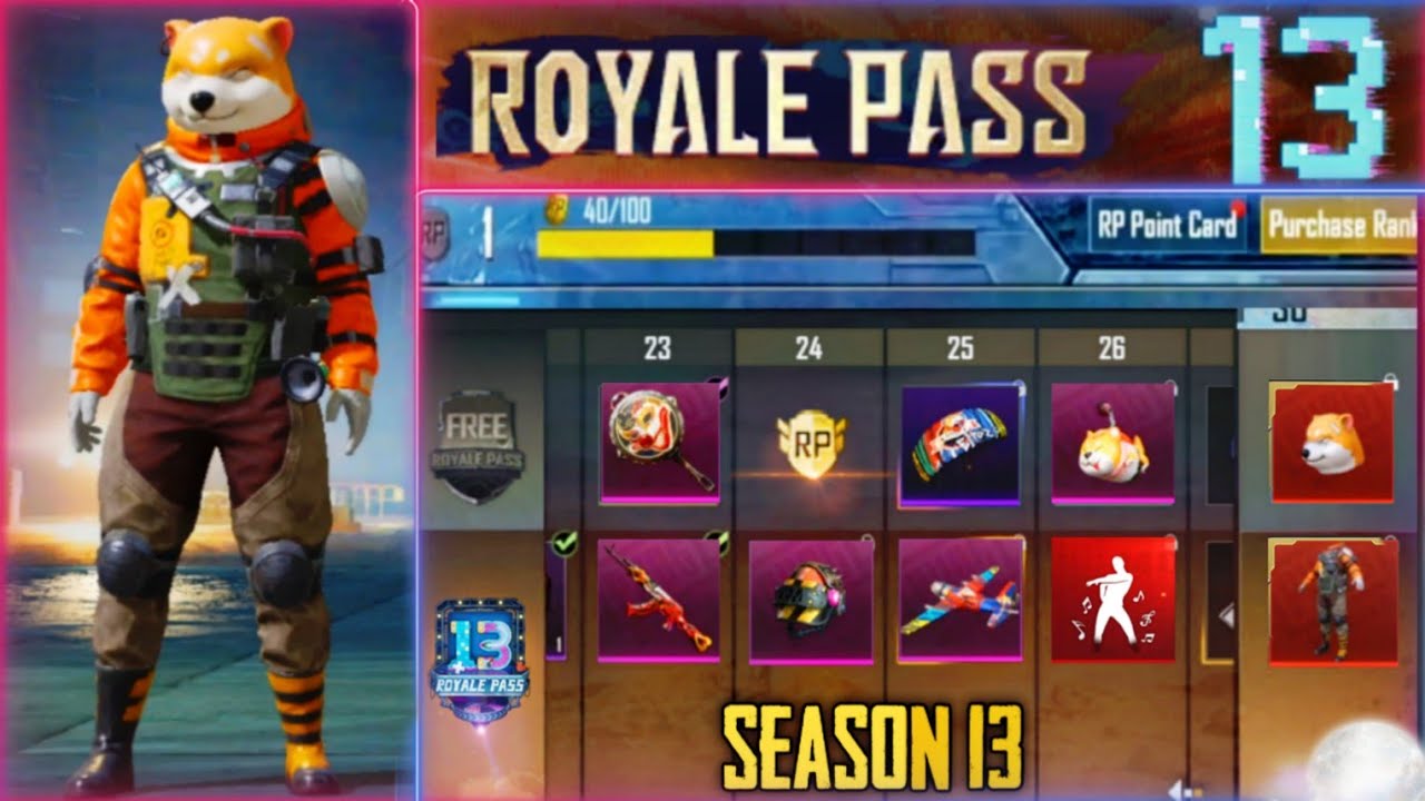 SEASON 13 ROYAL PASS OF PUBG MOBILE - S13 RP NEW LEAKS | REWARDS OF ...
