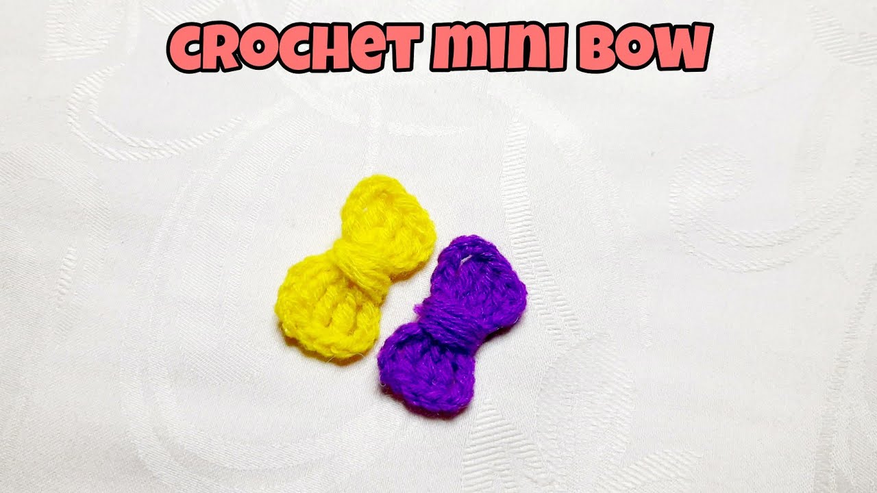 How to Crochet Mini Bow ! Easy Beginner step by step tutorial ! crochet ...