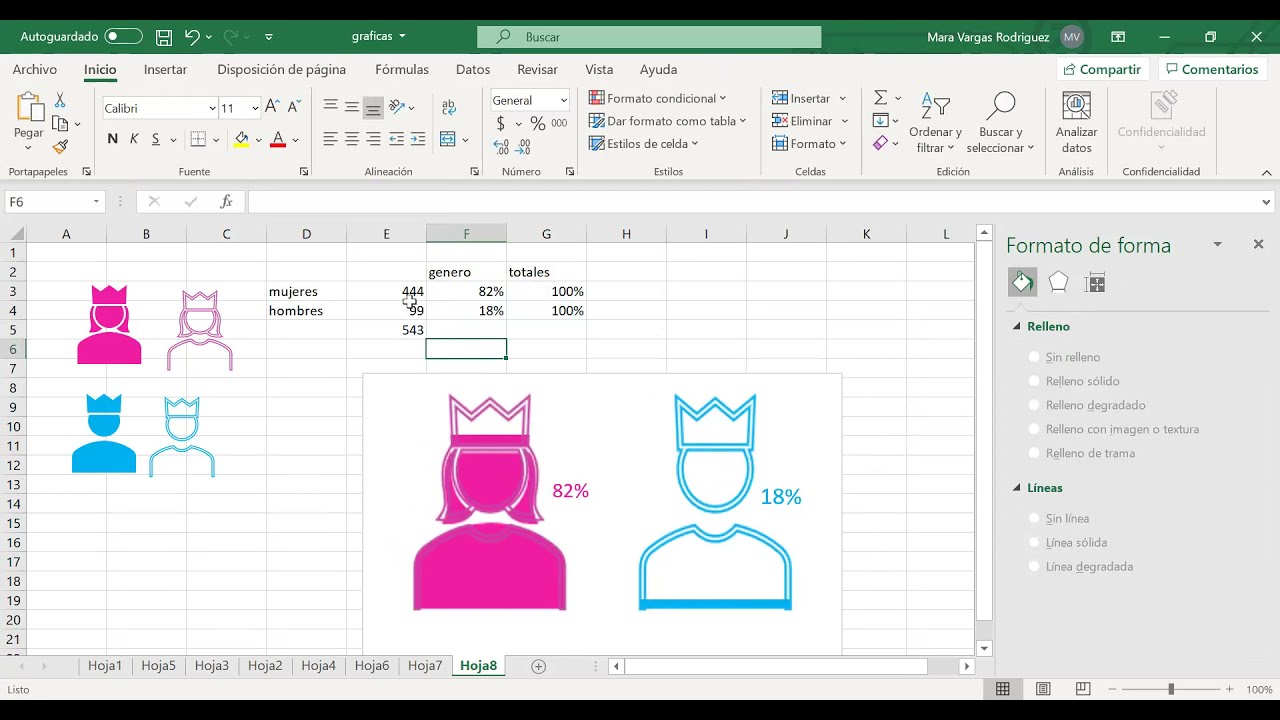 Gráfico de tipo pictograma con ayuda de Excel - YouTube