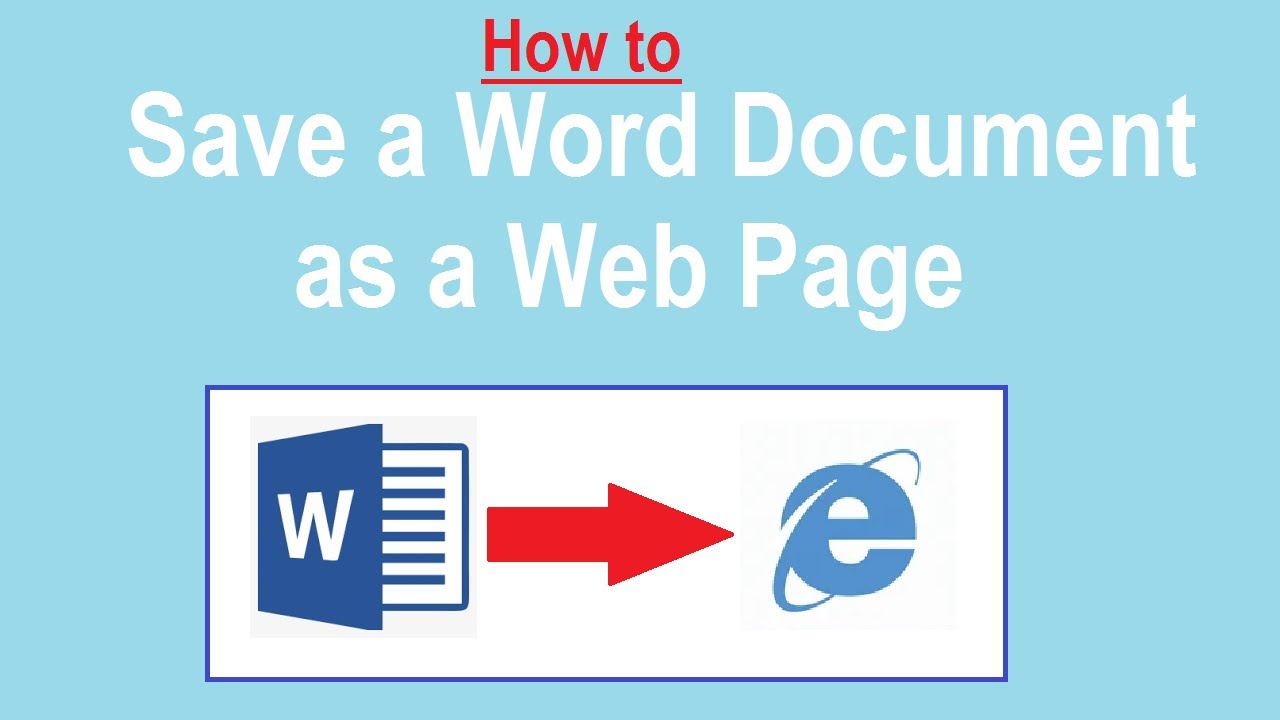 How to Save MS WORD Document as Web Page - YouTube