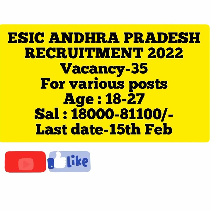 ESIC ANDHRA PRADESH RECRUITMENT 2022 /GOVT JOBS/ SARKARI NAUKRI/#shorts#esicap#prabhusir - YouTube