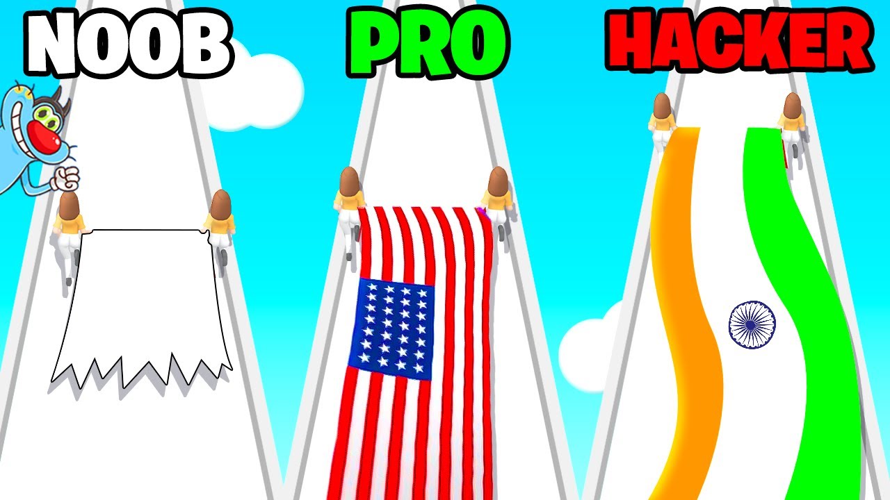 NOOB vs PRO vs HACKER | Flag Painting | With Oggy And Jack | Rock ...