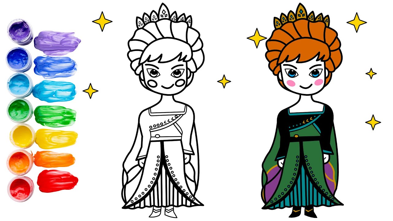 Anna Drawing | Easy Step-by-Step Tutorial Kids | Learn Color Easy ...