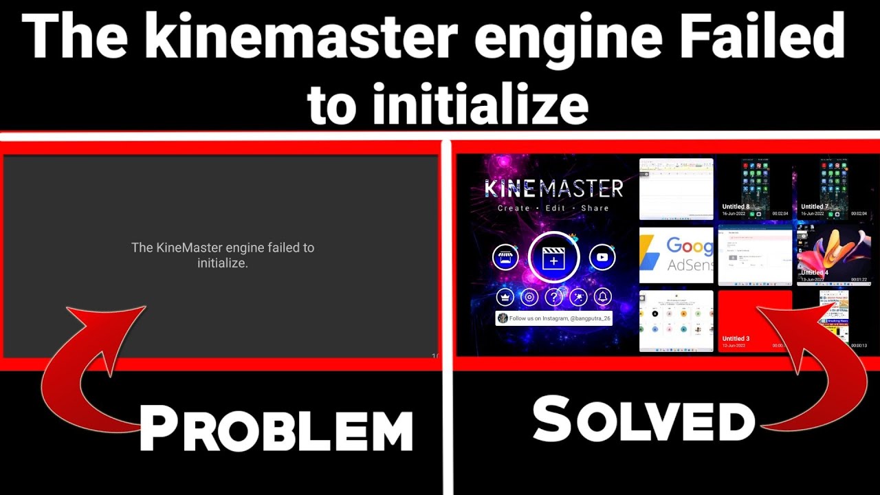 the kinemaster engine failed to initialize problem solved in 30 सेकंड ? - YouTube