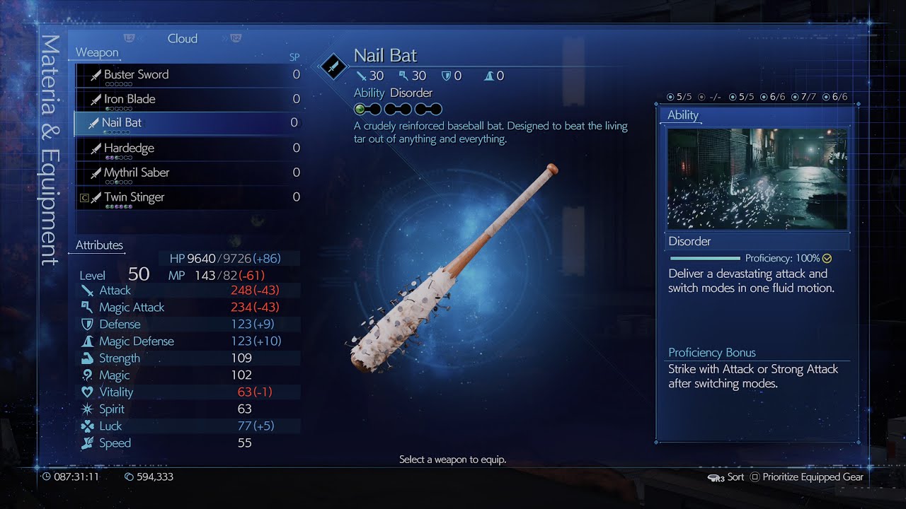 Attempting Final Fantasy VII Nail Bat only stream 12 - YouTube