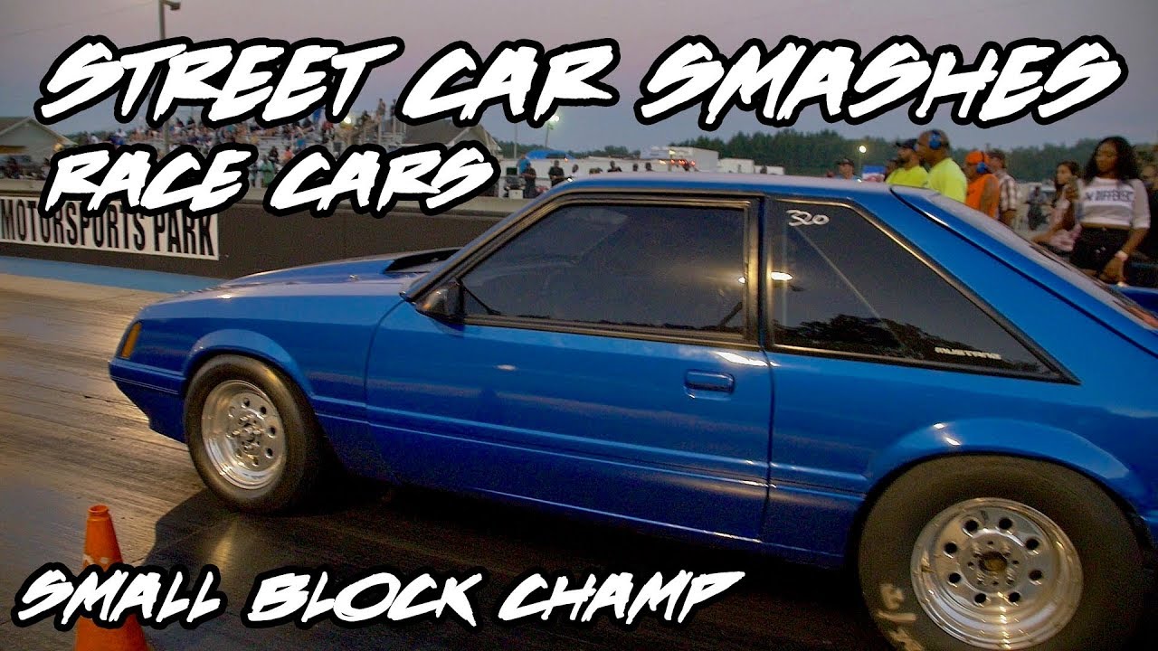 A STREET CAR SMAHES RACE CARS IN SMALL BLOCK CLASS AT TONY BYNES EVENT ...