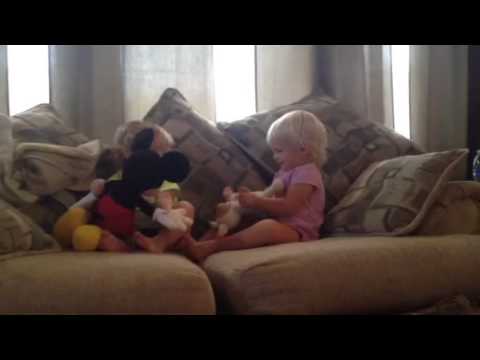 Ali & Sadie 1st sleepover (19 mo) August 2014 - YouTube