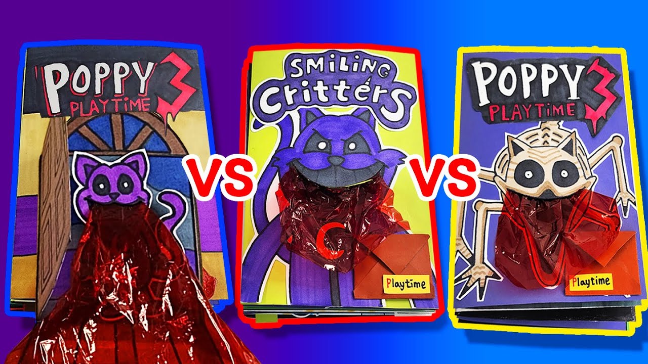 Poppy Playtime Chapter 3 vs 3 vs 3😈😺💀 Game Book Battle (Horror Game ...