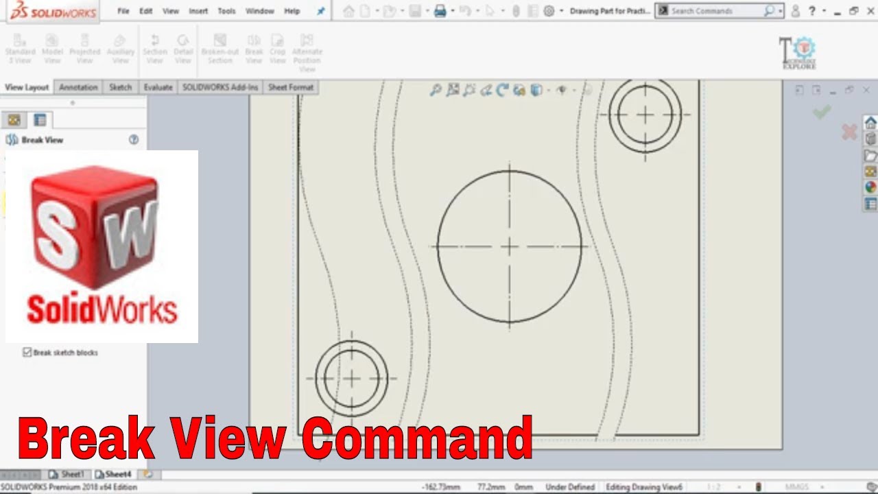 Broken View feature in SolidWorks Drawings - YouTube
