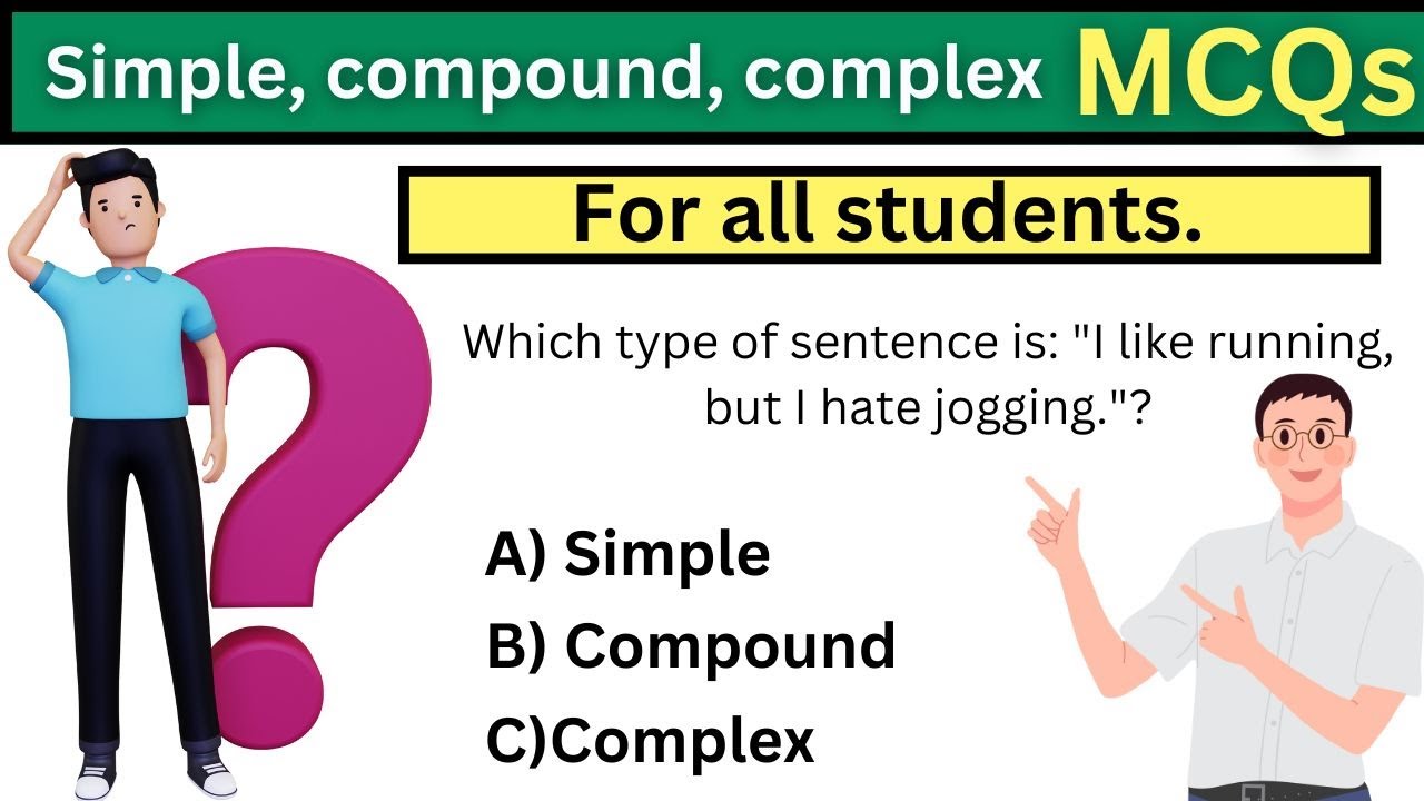 MCQs on Simple, Compound, and Complex Sentences - YouTube